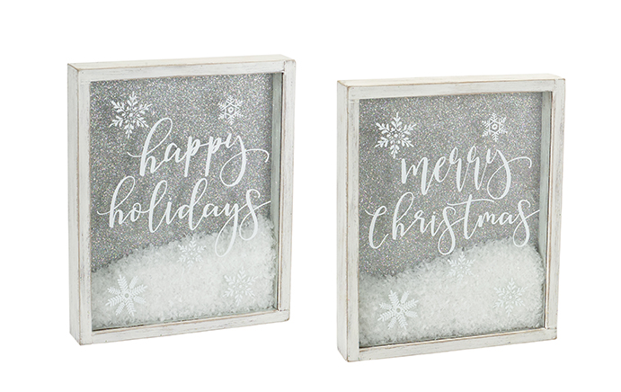 Christmas Frame with Snow (2 Asst)... 73184 | Melrose Showrooms