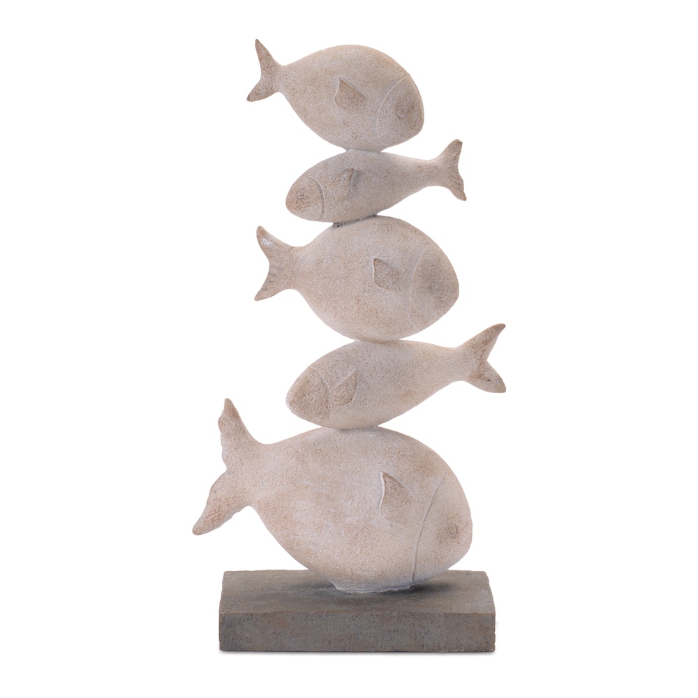 Fish Stack on Base 11.25"H Resin 96461 | Melrose Showrooms